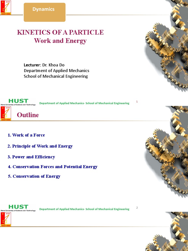 Module 3 Kinetics of A Particle-Work and Energy | PDF | Potential ...