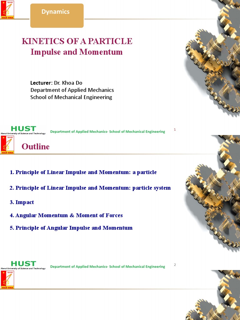 Module 4 Kinetics of A Particle-Impulse and Momentum | PDF | Angular Momentum | Momentum