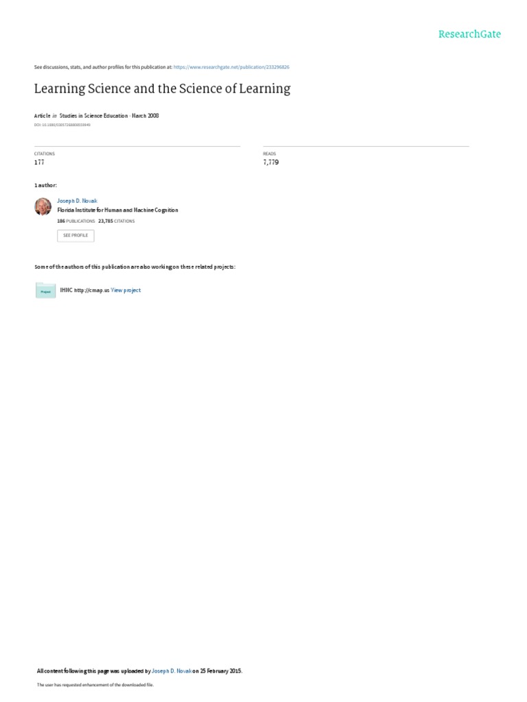 Learning Science and The Science of Learning | PDF | Learning ...