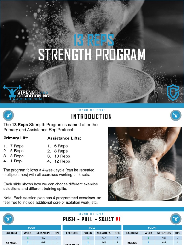 13 Reps Strength Program | PDF | Individual Sports | Athletic Sports