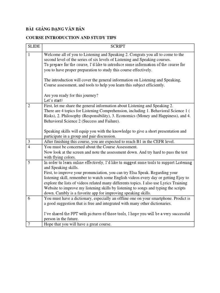 Nghe Nói 2 - 1331 - 2232-Script-En | PDF | Verb | Vocabulary