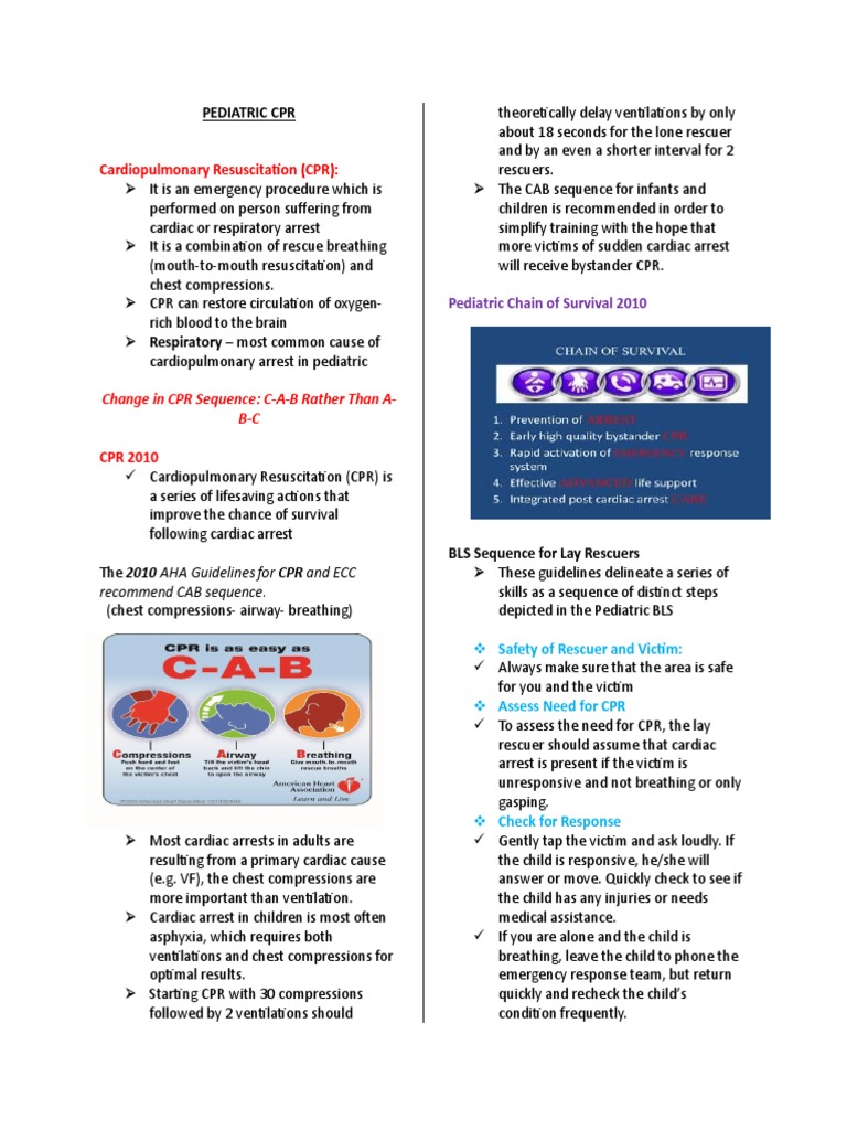Pediatric CPR | Download Free PDF | Cardiopulmonary Resuscitation ...