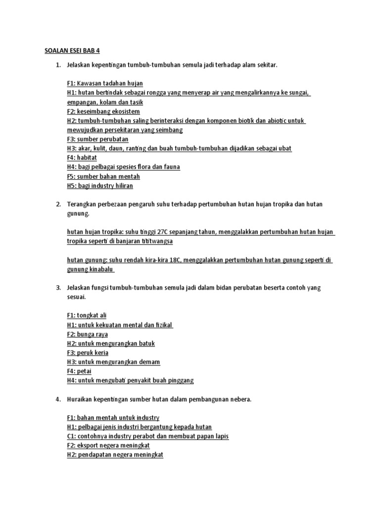 Soalan Esei Bab 1 Geografi Tingkatan 3 | PDF