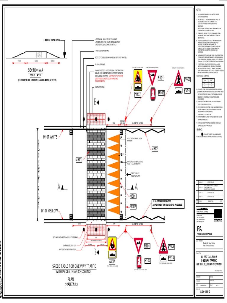 SD 6-19-513 Rev3 Speed Tables For One Way Traffic With Pedestrian ...