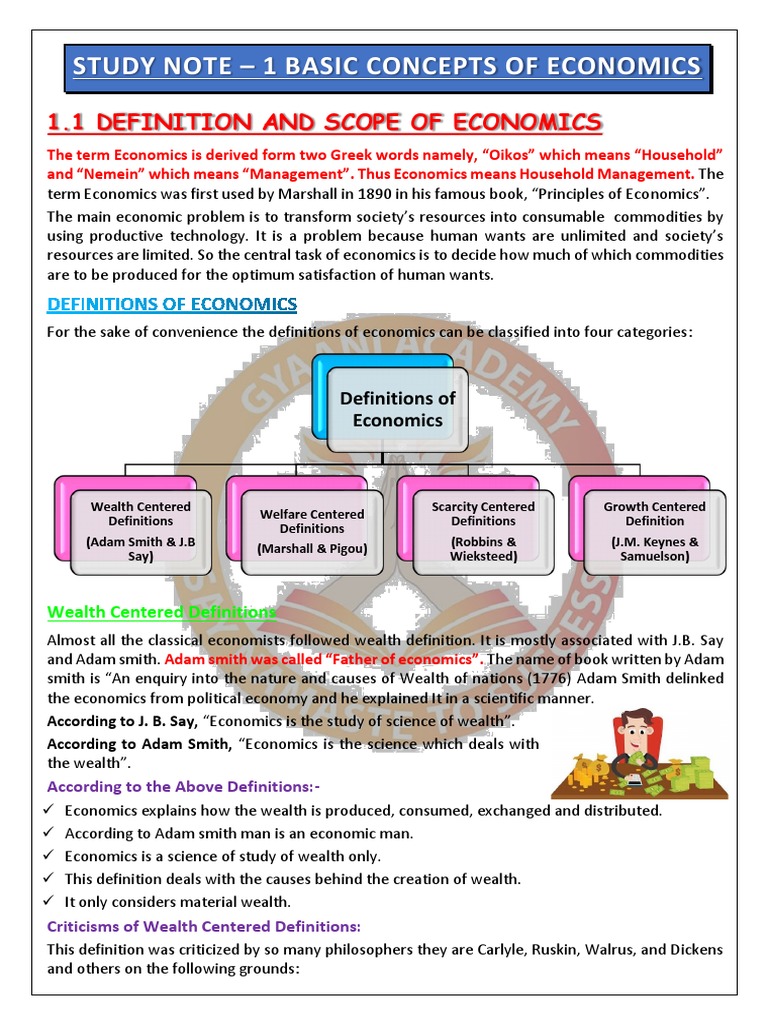 CMA Foundation Basic Concepts of Economics | PDF