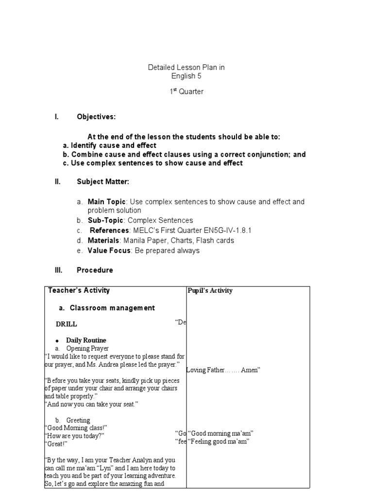 Final Lesson Plan #1 | Download Free PDF | Lesson Plan | Cognition