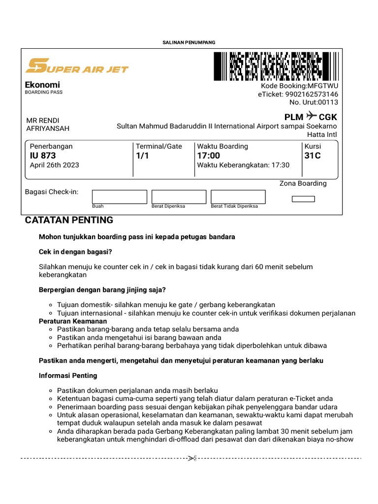Tiket | PDF