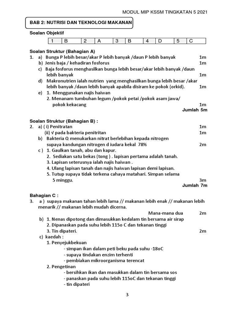Skema Jawapan Bagi Soalan Sains Form 5 Bab 2 | PDF