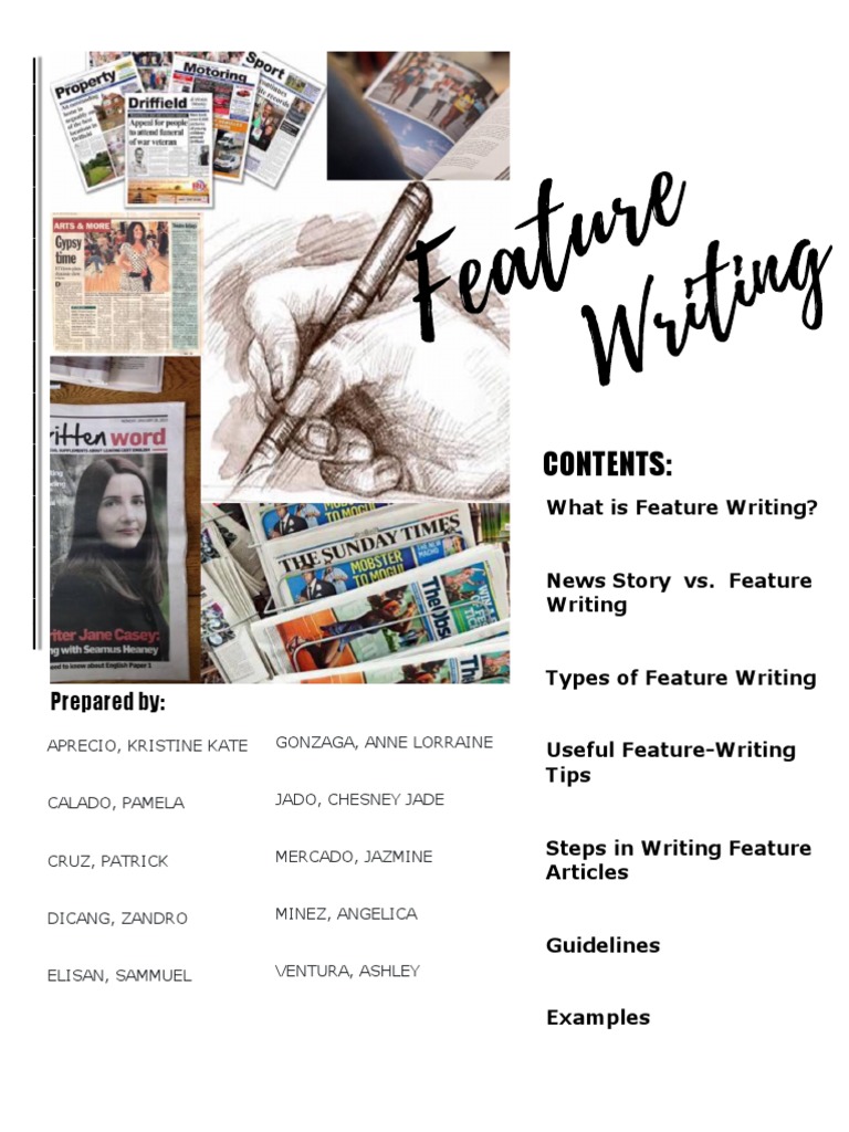 FEATURE-WRITING - English Education 113handout | PDF | News | Human ...