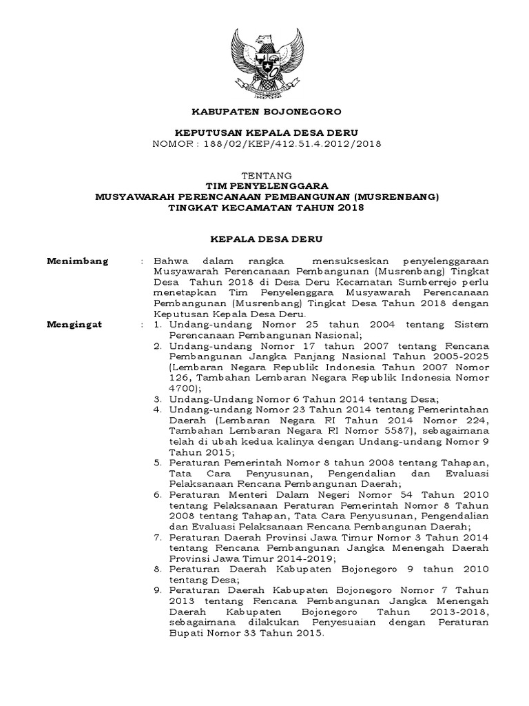 SK No 02 TTG Musrenbang | PDF