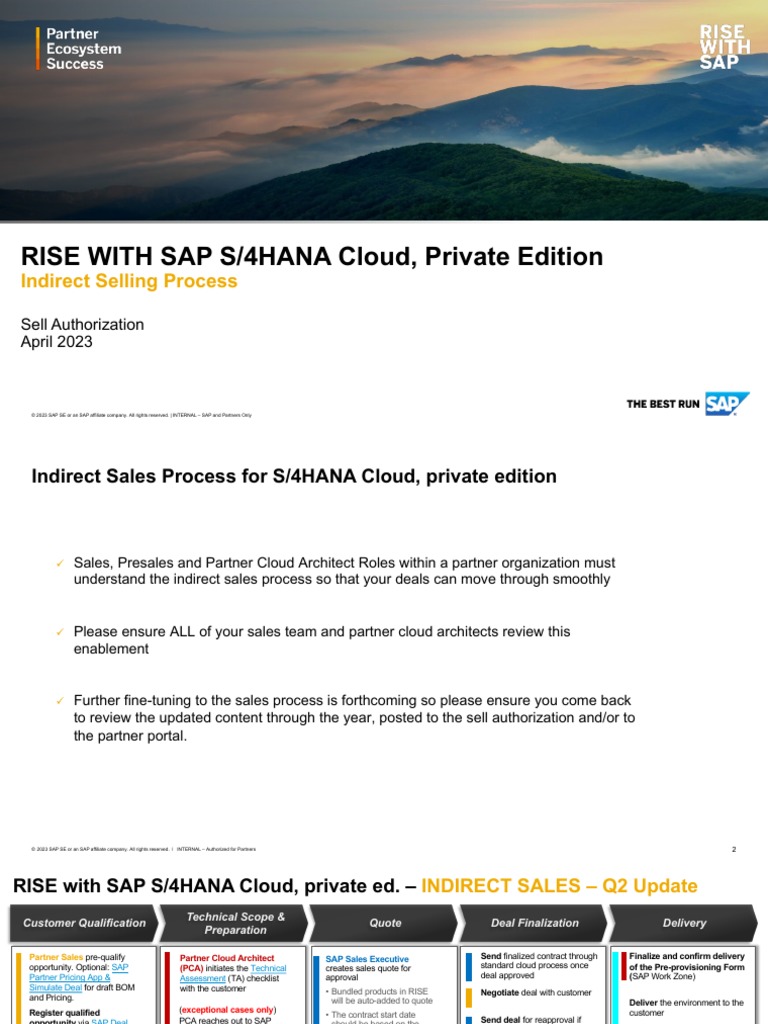1RISE With S4HANA Cloud, Private Edition - Indirect Sales Process | PDF