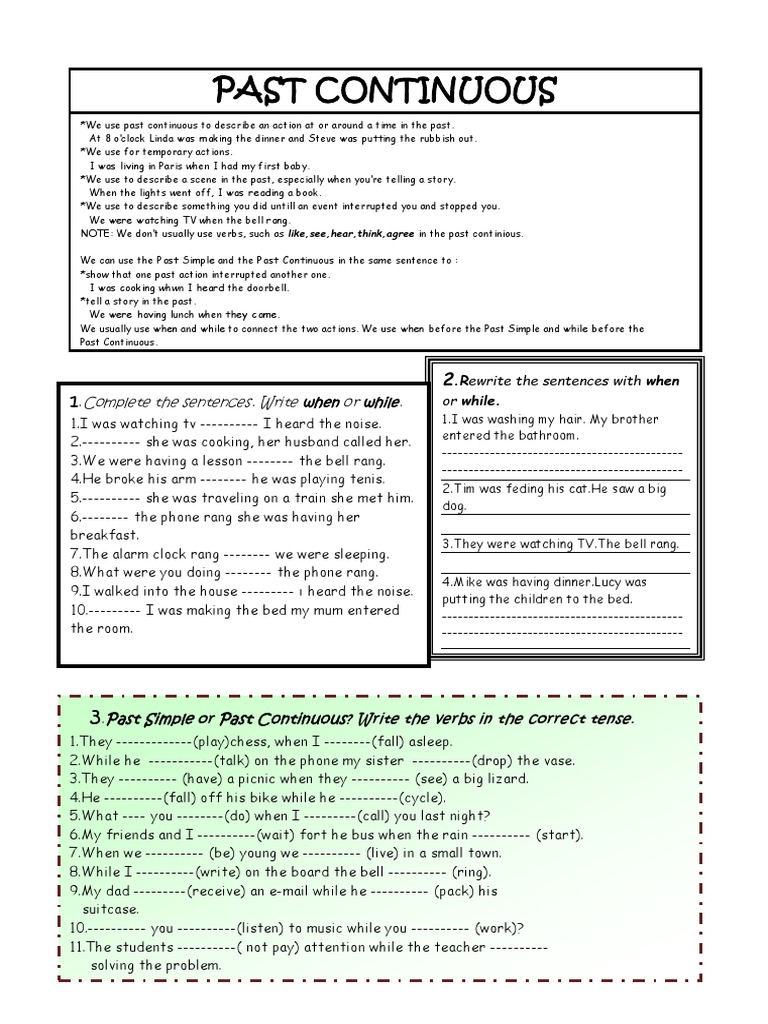 Past Cont 4 To ISPR1 | PDF | Linguistics