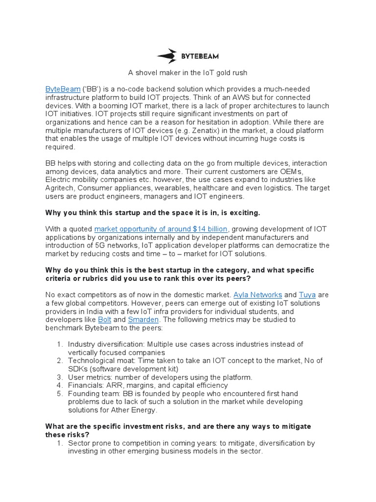 AWS For Building IOT - ByteBeam | PDF | Internet Of Things | Amazon Web Services
