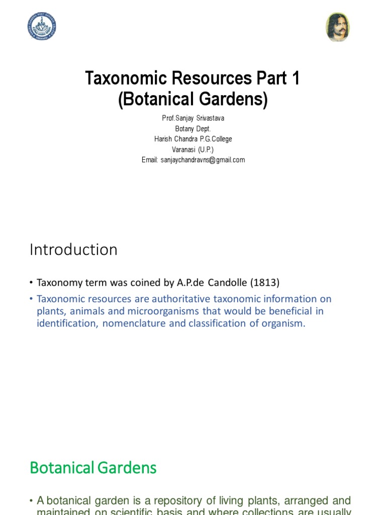 Taxonomic Resources Part 1 (Botanical Gardens) - 26-11-2022 | PDF ...