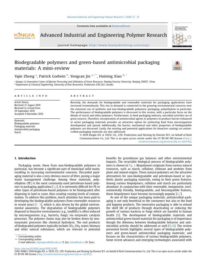 Green Polymers Review | PDF | Biodegradation | Biopolymer