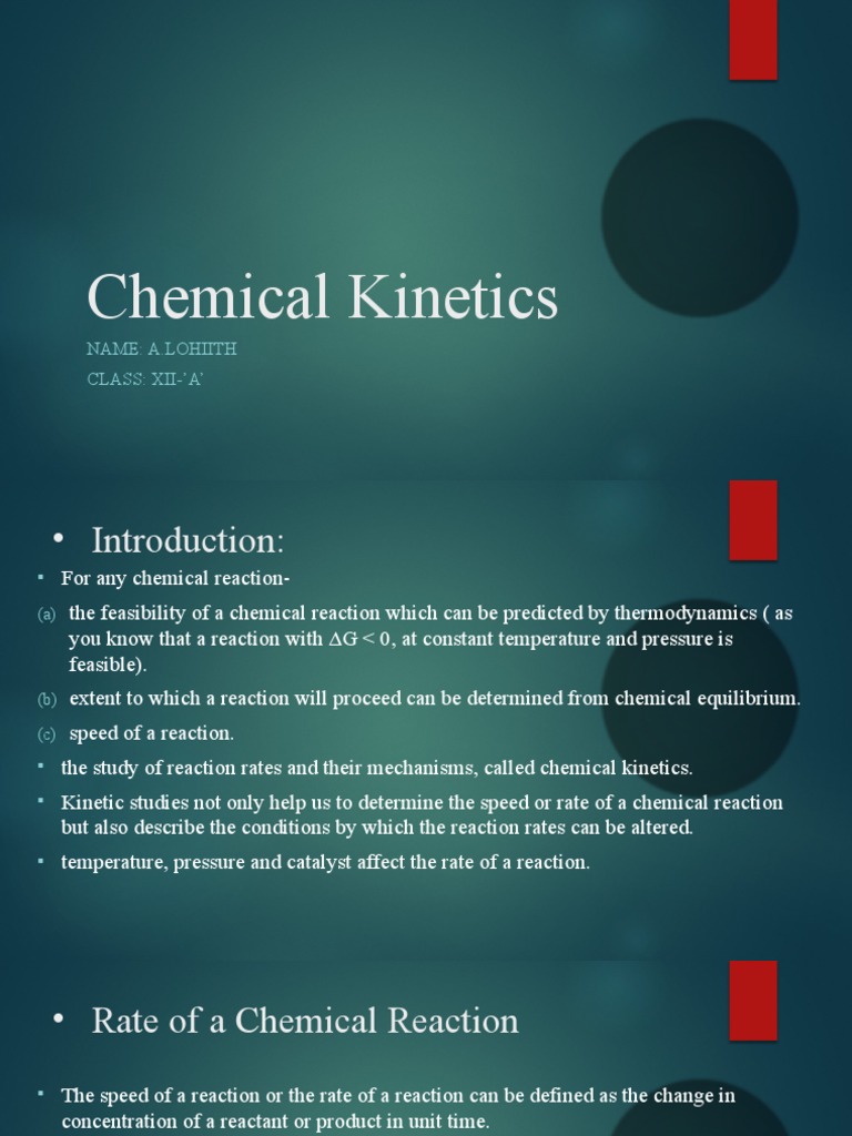 Chemical Kinetics Class 12 | PDF | Science & Mathematics