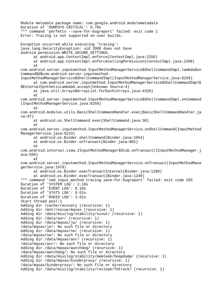 Bugreport Rosemary - Id TP1A.220624.014 2023 07 03 07 51 20 Dumpstate - Log 13346 | PDF | Java ...