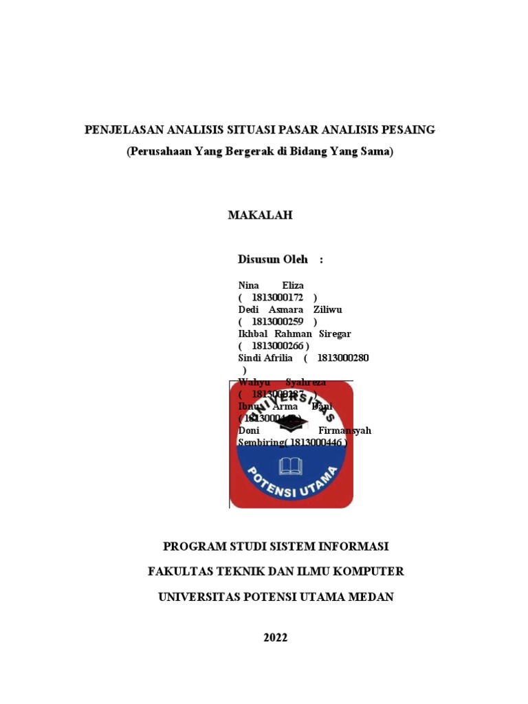 Penjelasan Analisis Situasi Pasar - Analisis Pesaing - Kel.3 | PDF