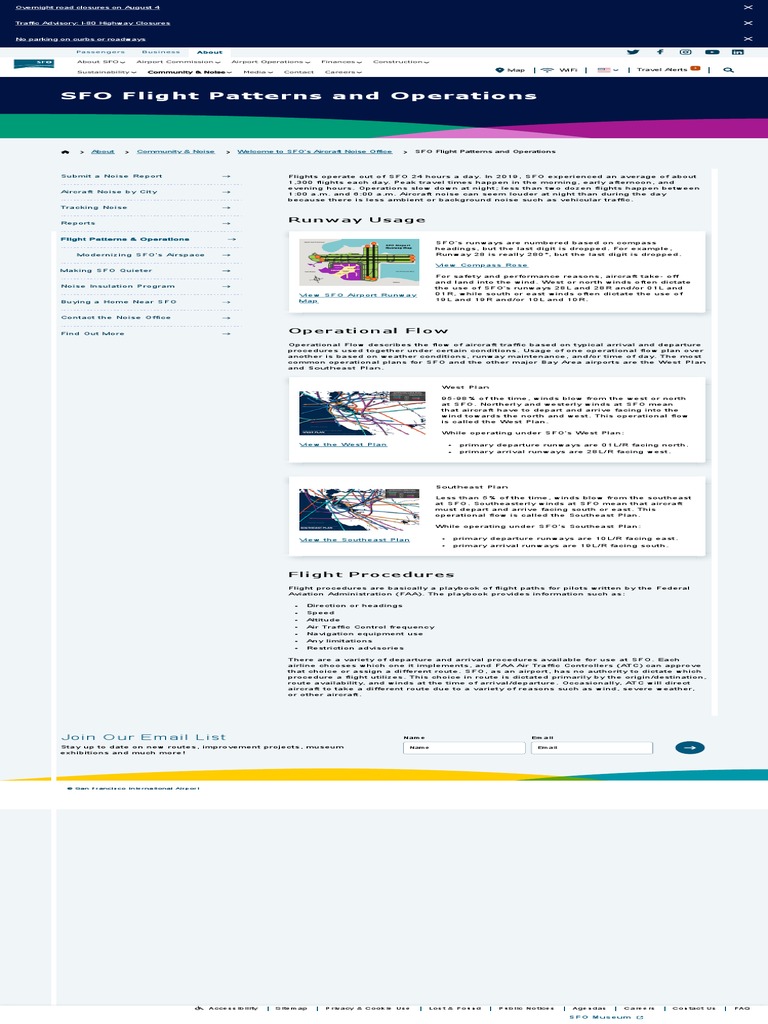 SFO Flight Patterns and Operations - San Francisco International Airport | PDF | Air Traffic ...