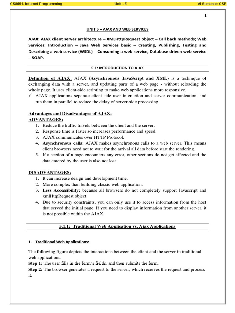 IP Unit-5-1 | PDF | Ajax (Programming) | Soap