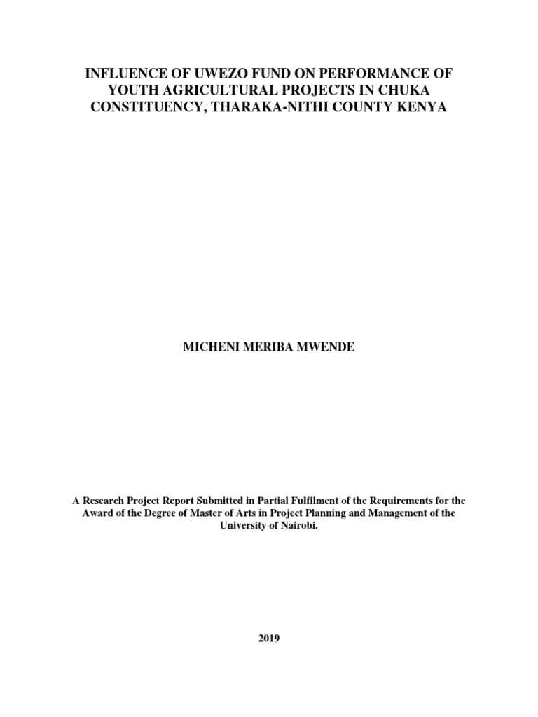 Uwezo Fund's Impact on Youth Farming | PDF | Kenya | Agriculture