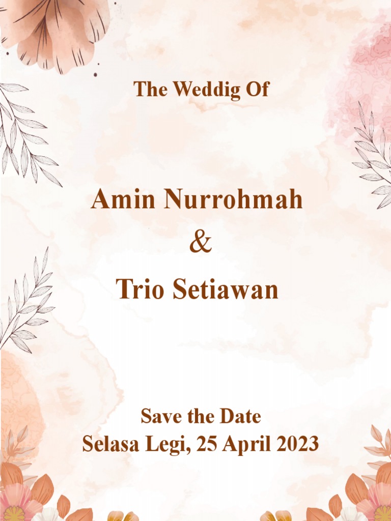 Template Undangan Nikah PPT Bunga Elegan | PDF
