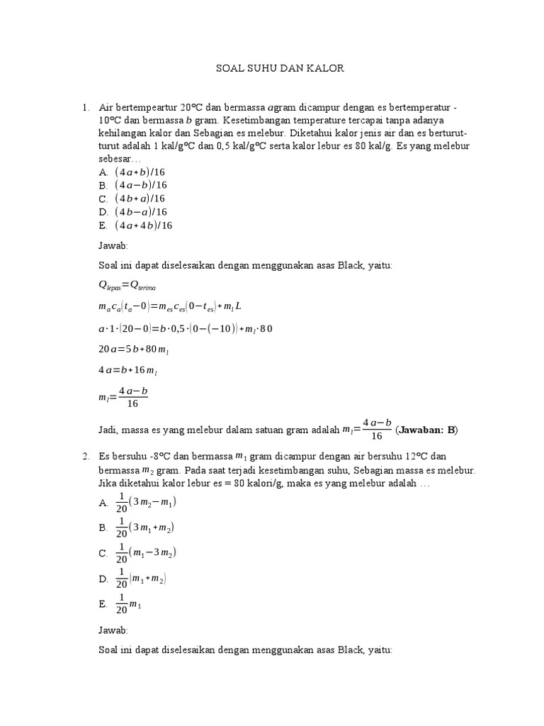 Bab 12 Soal Suhu Dan Kalor | PDF