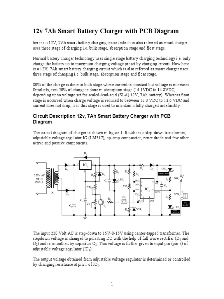 12v 7ah Smart Battery Charger With PCB Diagram | PDF 12v 7ah Smart Battery Charger With PCB Diagram | PDF
