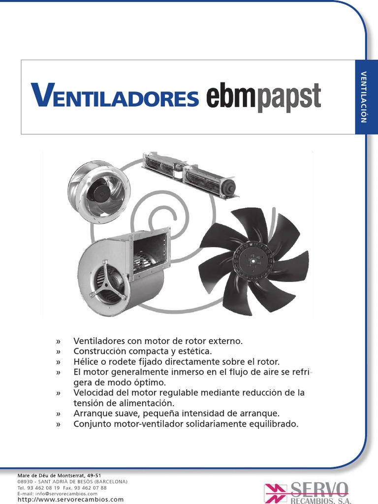 EBMPAPST Ventiladores A4 | PDF | Energia electrica | Electricidad
