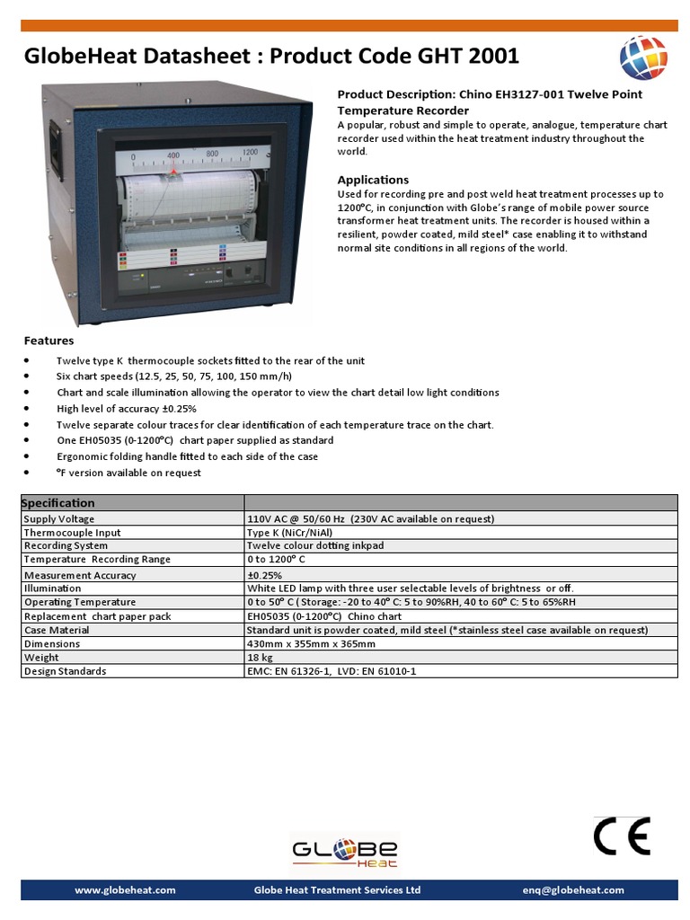 GHT 2001 Chino 12 Point Temperature Recorder EH3127 001 | PDF ...
