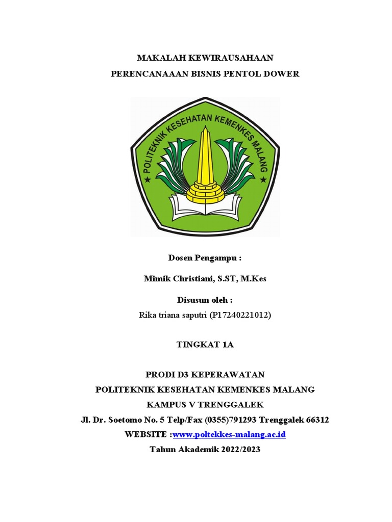 Perencanaan Bisnis Pentol Dower | PDF