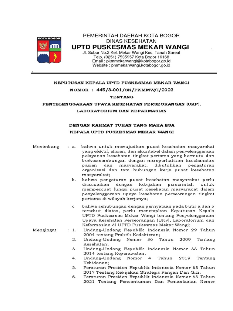 Salinan SK PAYUNG UKP MW | PDF
