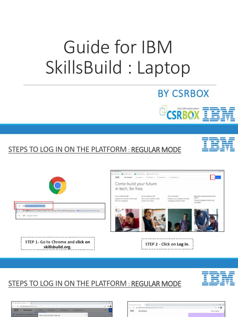 IBM SkillsBuild Login Guide | PDF | Gmail | Cyberspace