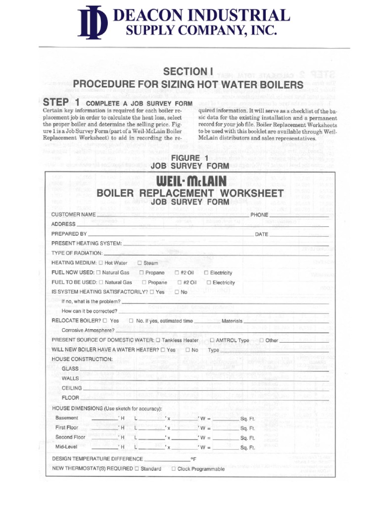 Boiler Sizing Worksheet | PDF