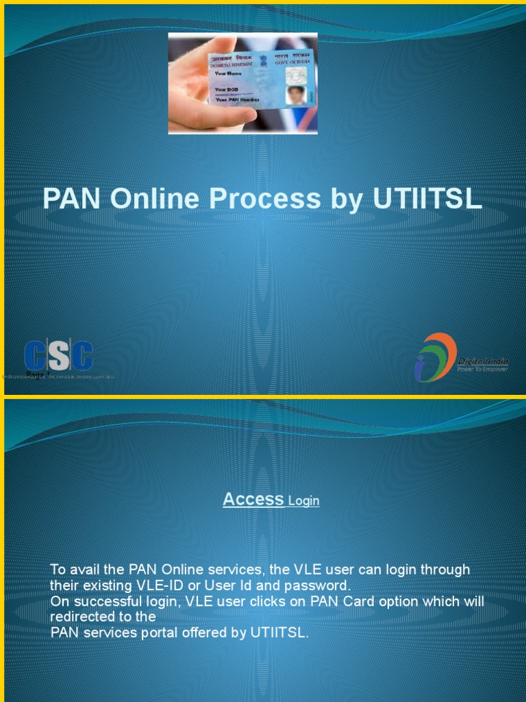 Pan Card Through UTIITSL (Physical Mode) | PDF