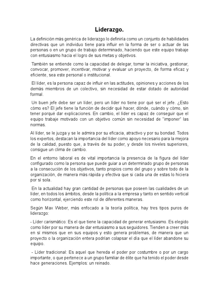 Liderazgo | PDF | Liderazgo | Cognición