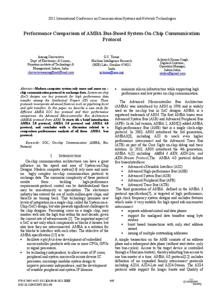 AMBA Bus Protocols for SoC Design | PDF | Digital Electronics ...