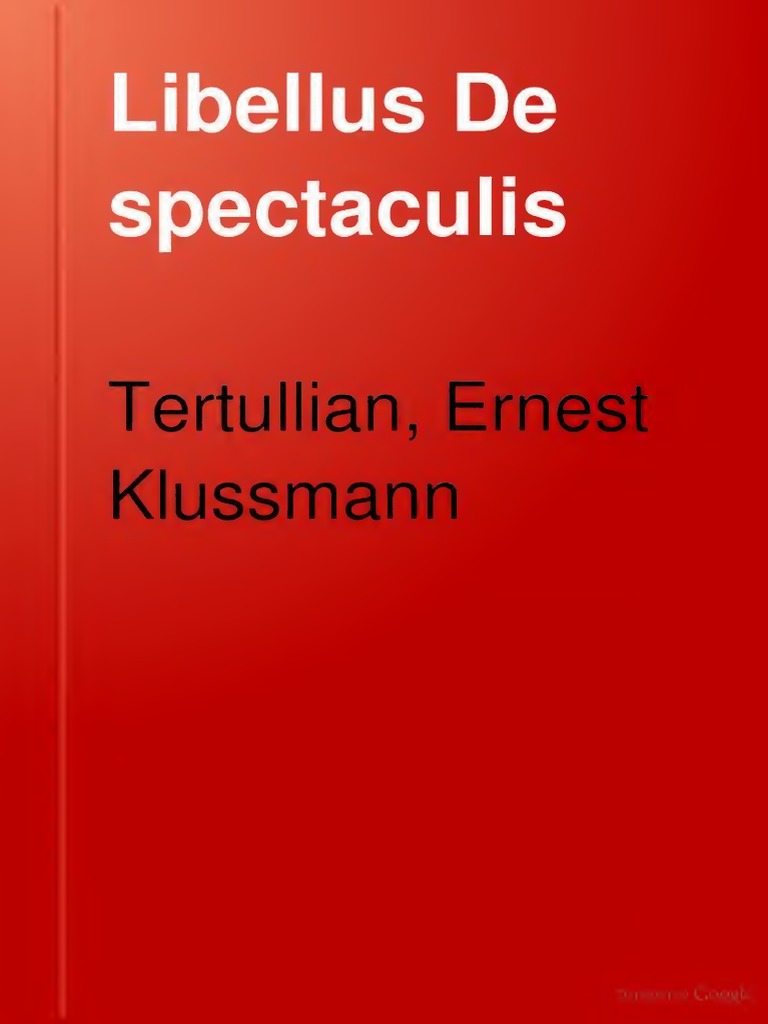 De Spectaculis | PDF