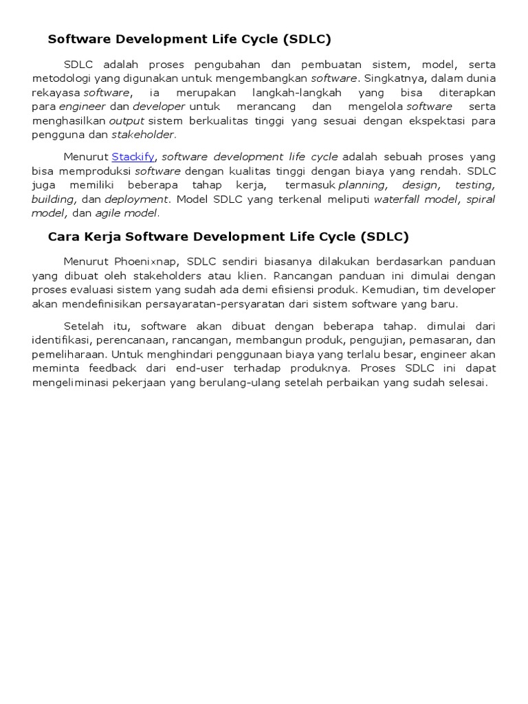 Panduan SDLC untuk Developer | PDF