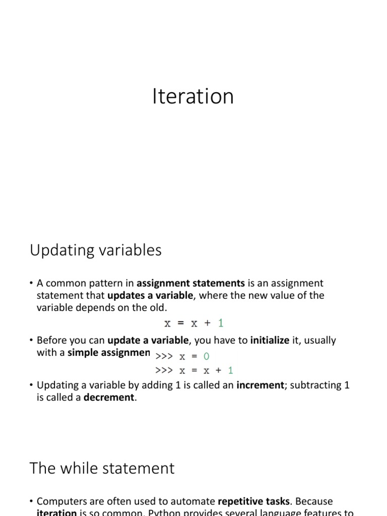 5 Iteration | PDF | Control Flow | Computer Engineering 5 Iteration | PDF | Control Flow | Computer Engineering