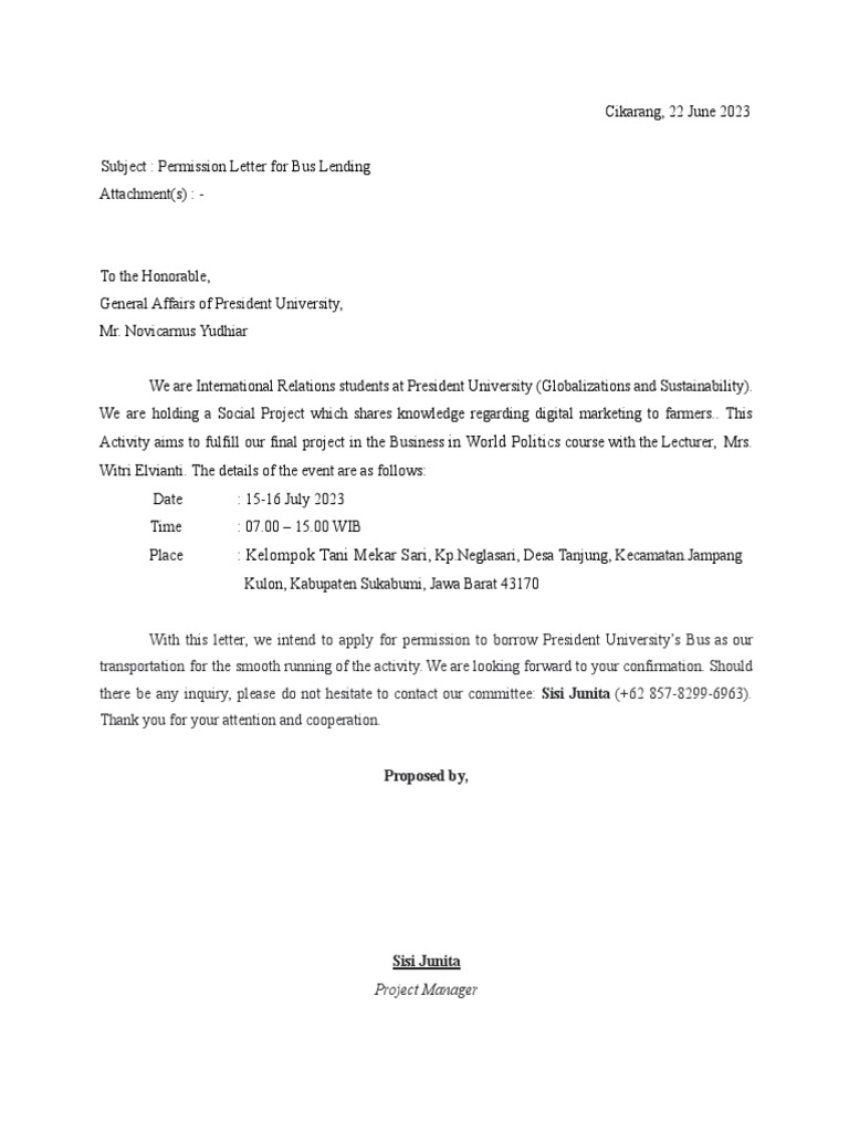 Bus Letter - Social Project (Global 2) | PDF | Career & Growth | Social ...