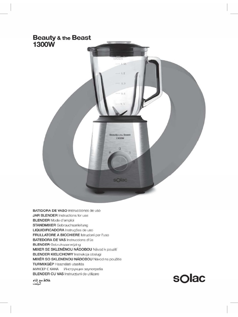 Batidora de Vaso TREFACIO BV5726 SOLAC 1300 W Beauty and the Beast ...