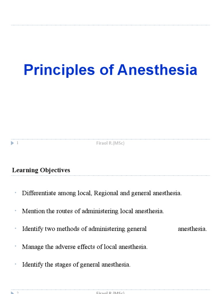 Principles of Anesthesia | PDF | Anesthesia | Cerebrospinal Fluid