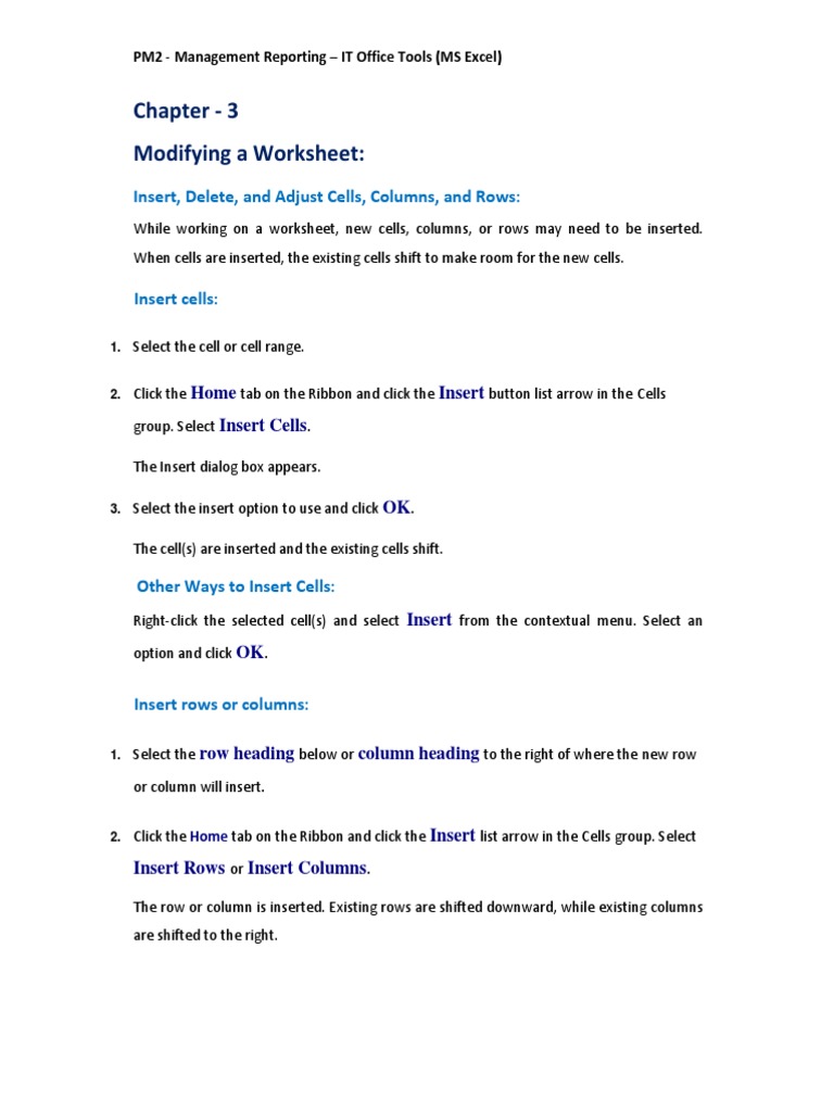 Excel Chapter - 3 | Download Free PDF | Spelling | Microsoft Excel
