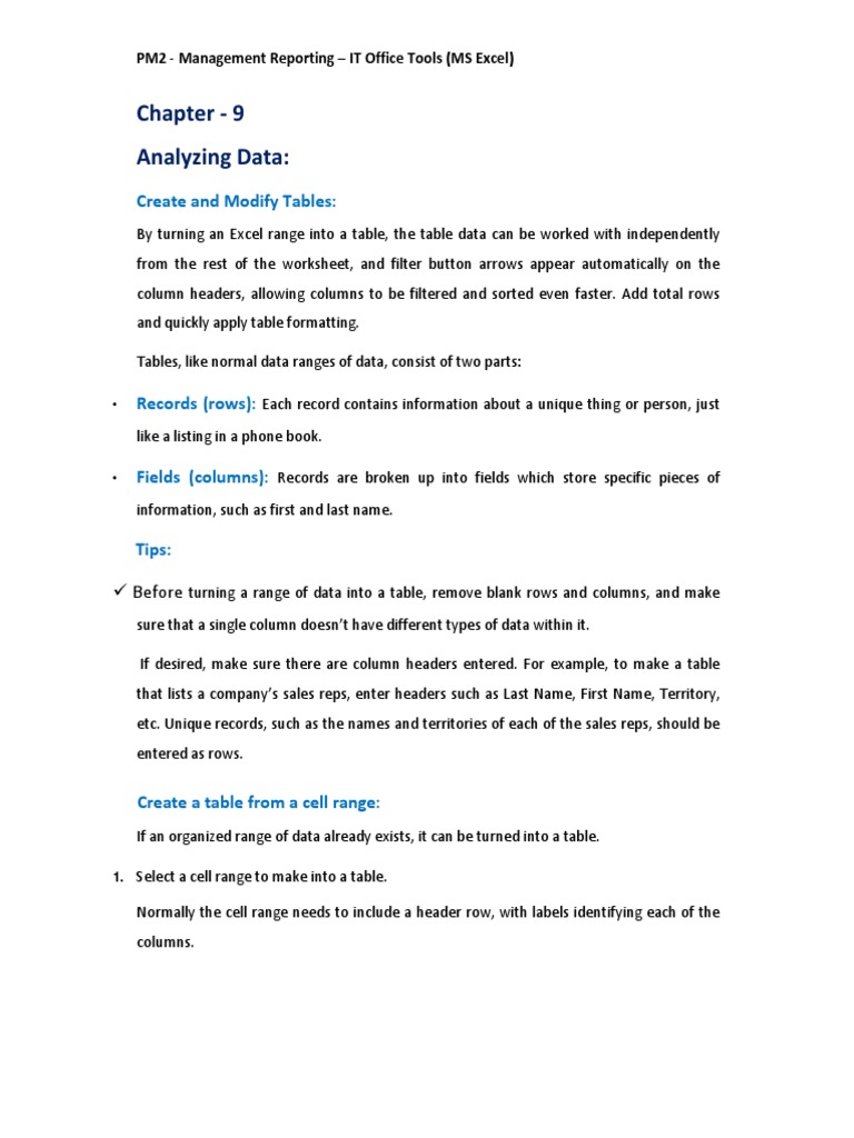 Excel Chapter - 9 | Download Free PDF | Microsoft Excel | Icon (Computing)
