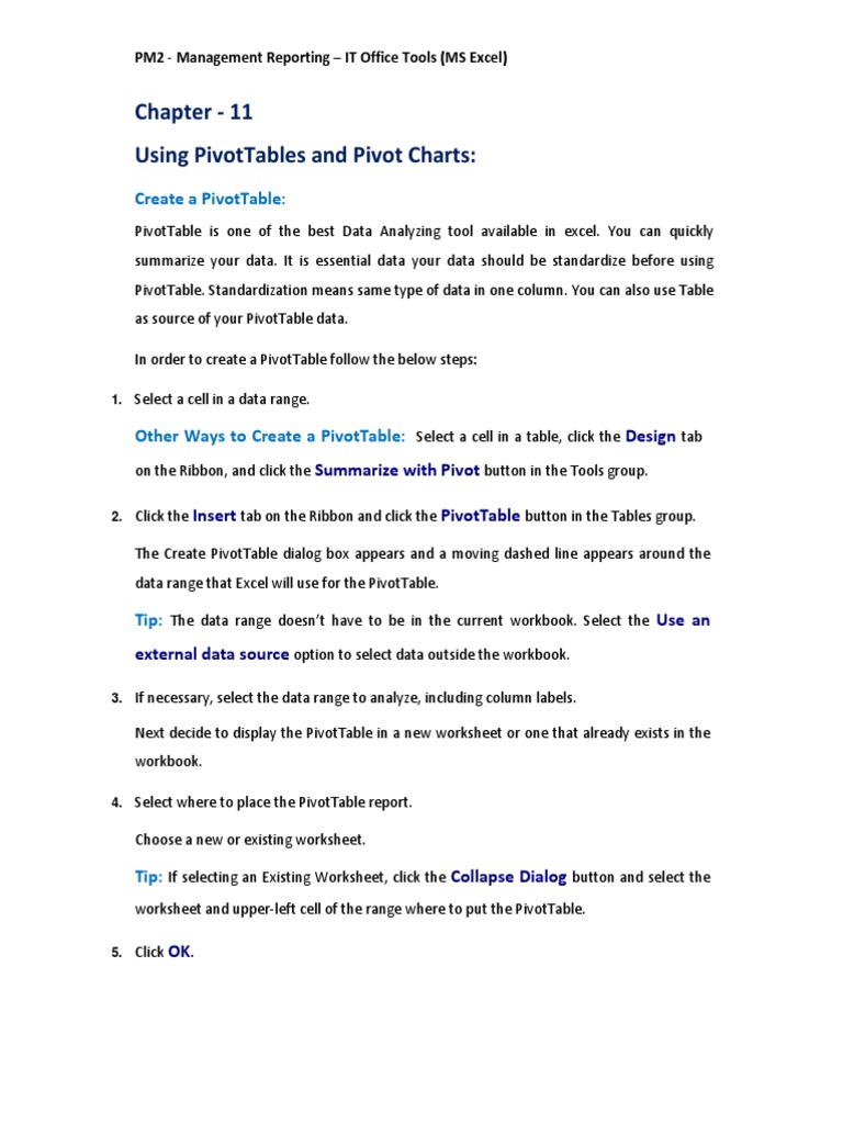 Excel Chapter - 11 | PDF | Microsoft Excel | Computing