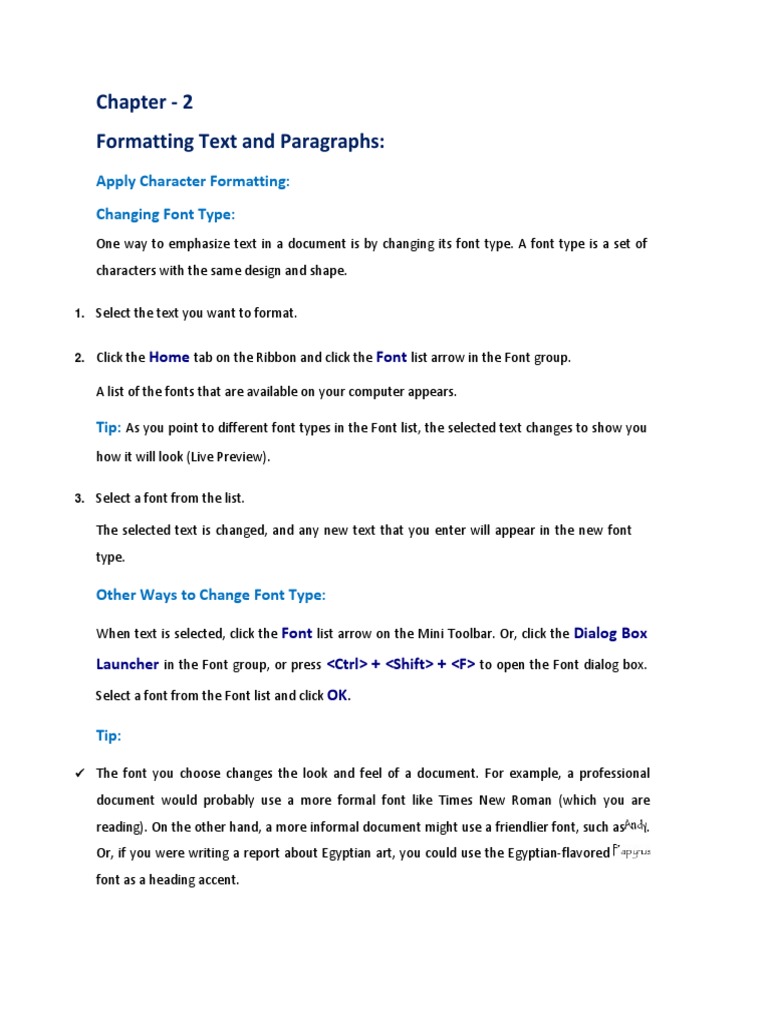 MS Word Chapter 2 | Download Free PDF | Paragraph | Computing
