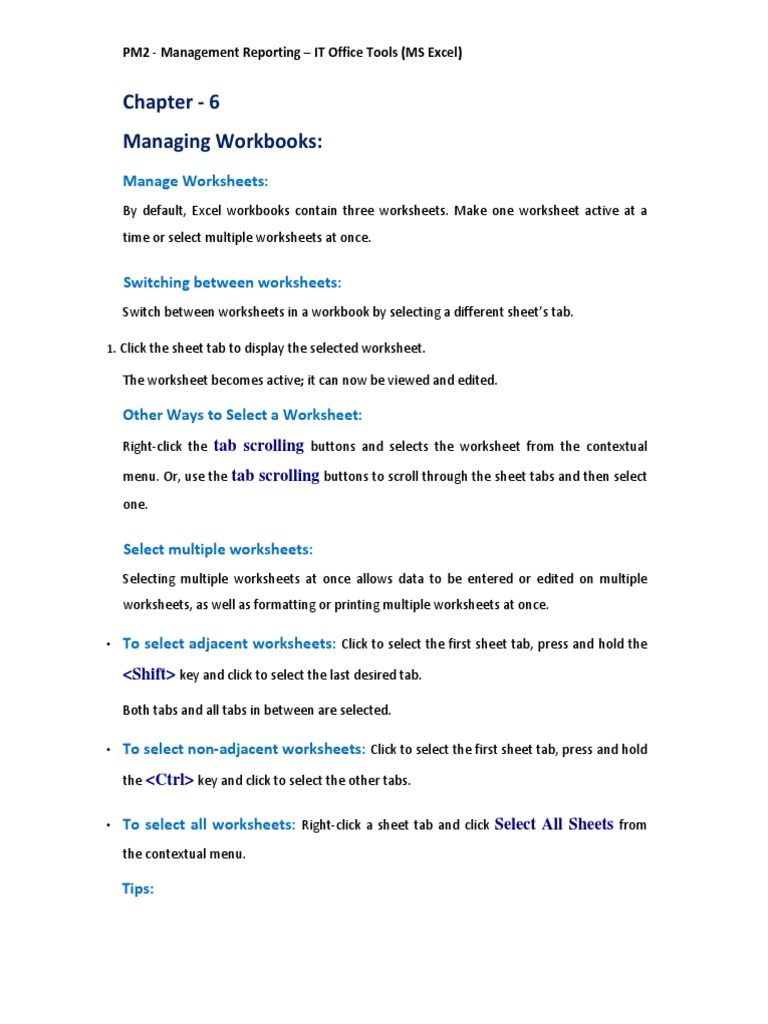 Excel Chapter - 6 | PDF | Microsoft Excel | Worksheet Excel Chapter - 6 | PDF | Microsoft Excel | Worksheet