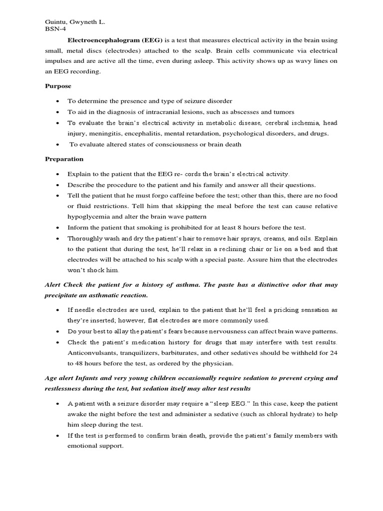 Electroencephalogram (EEG) Is A Test That Measures Electrical Activity ...