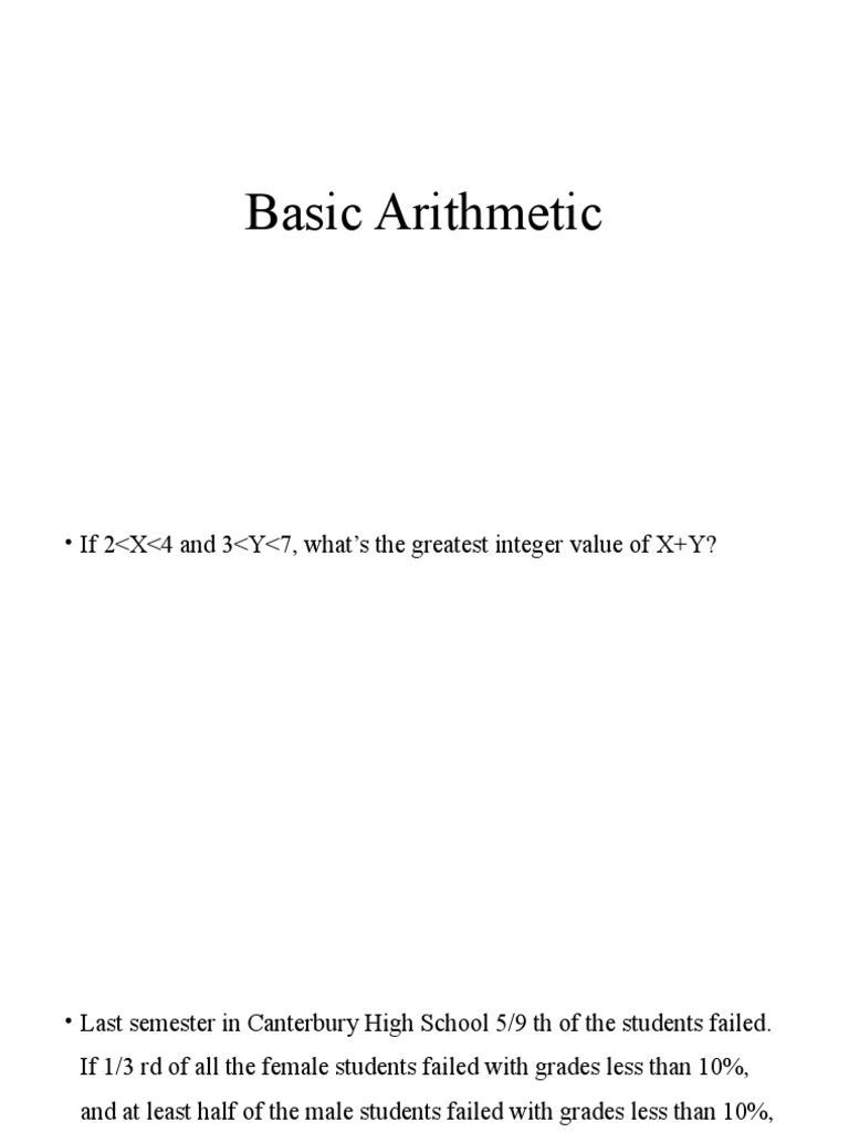 Basic Arithematic | PDF